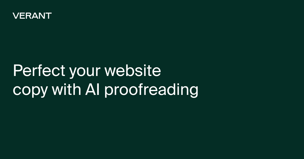 AI-Powered Website Proofreading | Verant
